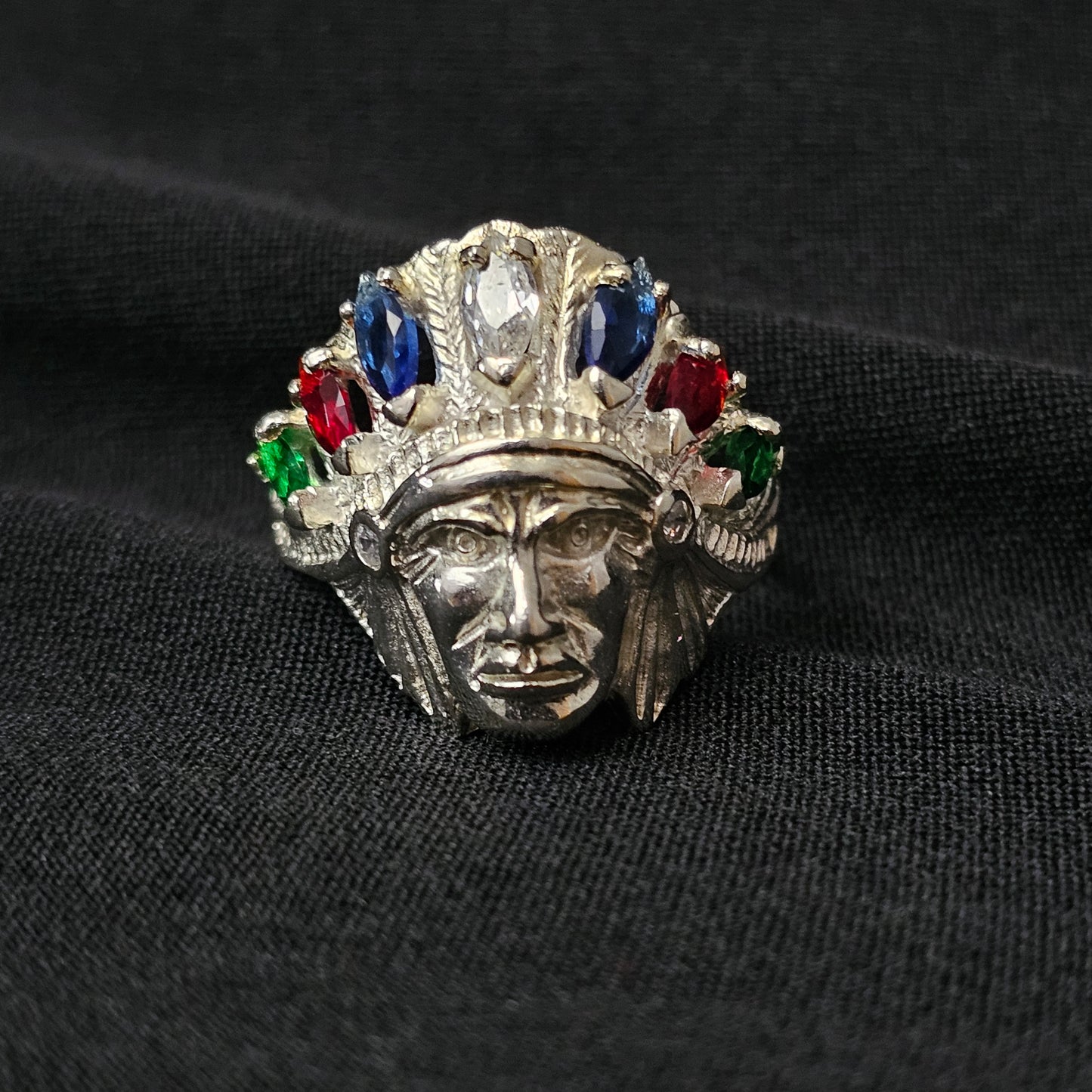 Chief Head Men's Ring CZ 925 Sterling Silver – AK Jewelry Chi