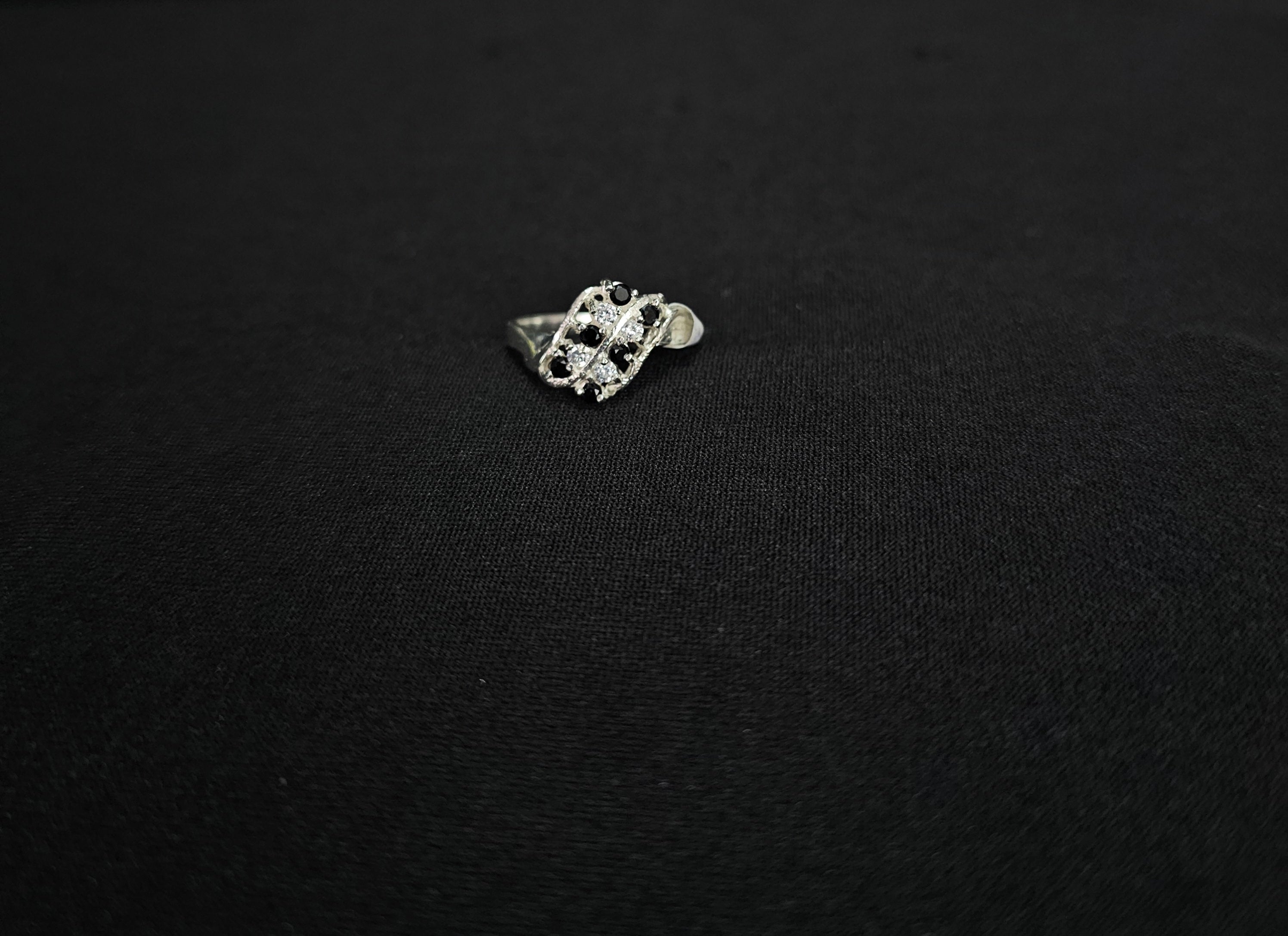 Black And White Stone Ring 925 Sterling Silver – AK Jewelry Chi